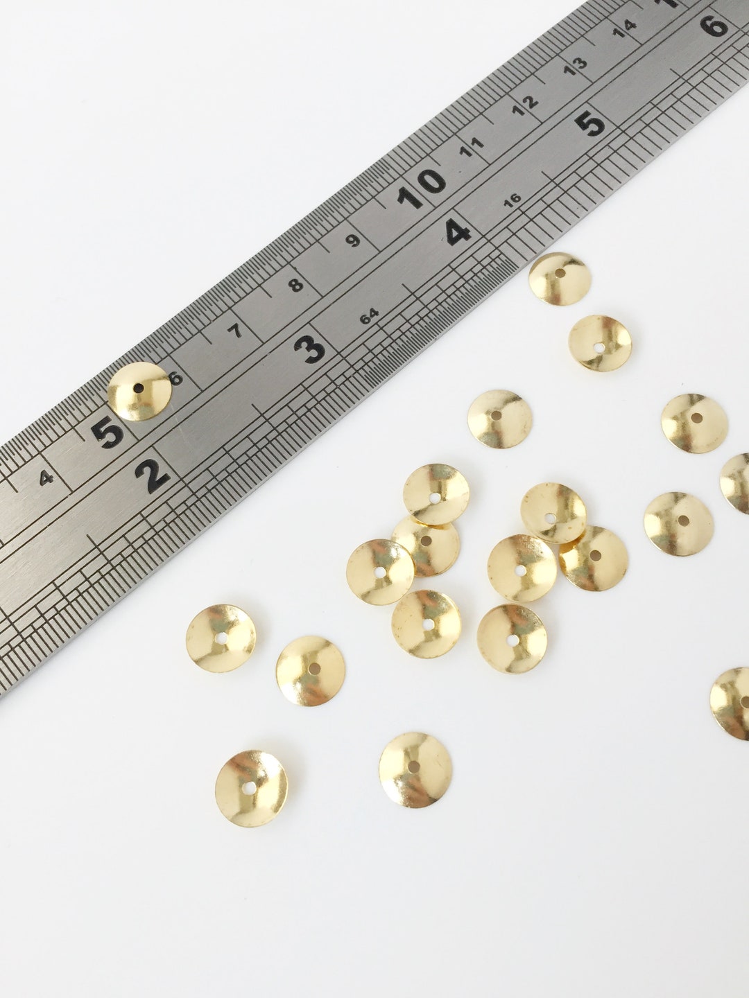 20 X Raw Brass Bead Caps, Plain Round Bead Caps, Simple Brass Bead Caps ...