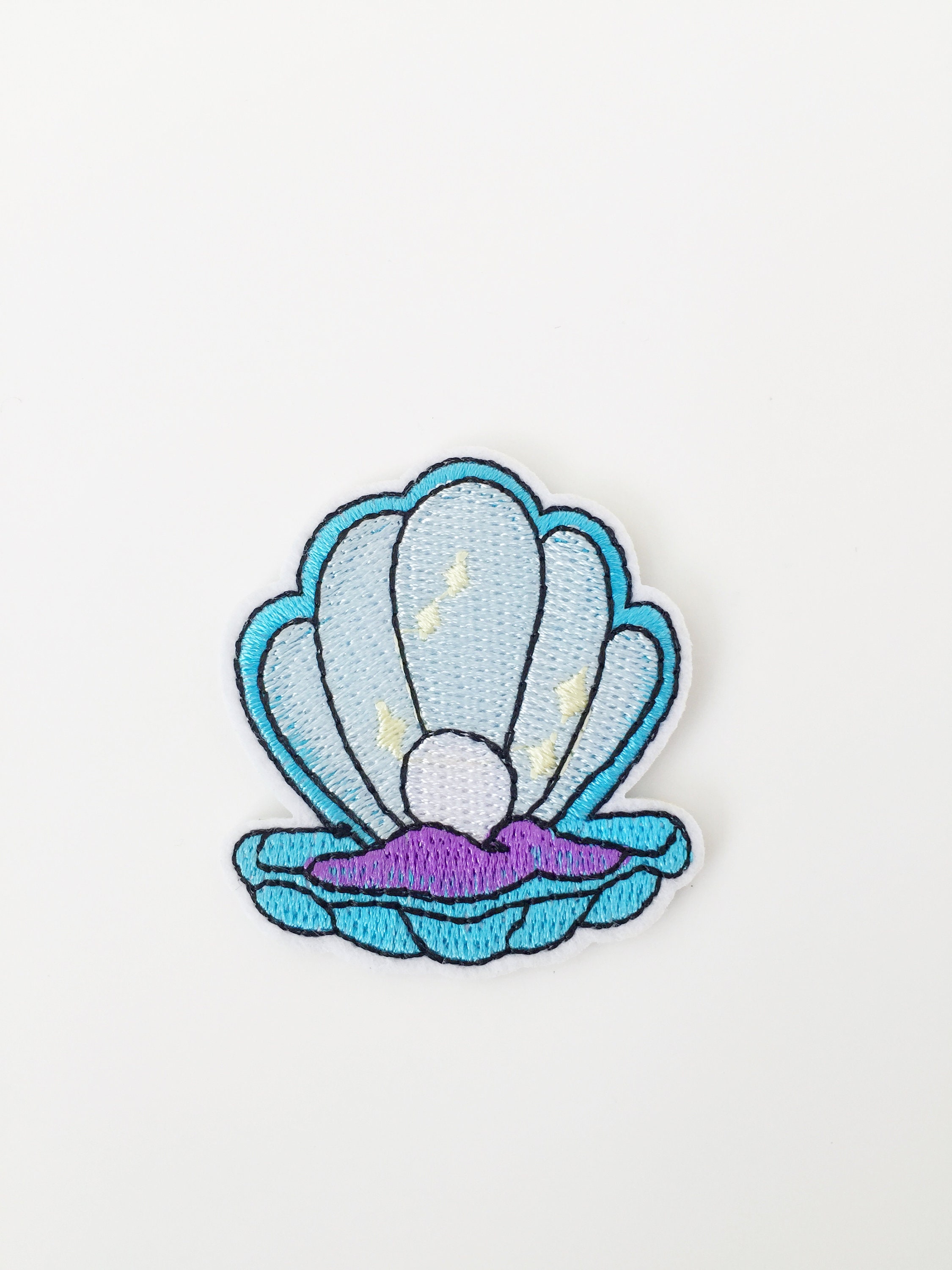 Mermaid Seashell Patch Ocean Beach Scallop DIY Badge Pearl Shell Iron ...