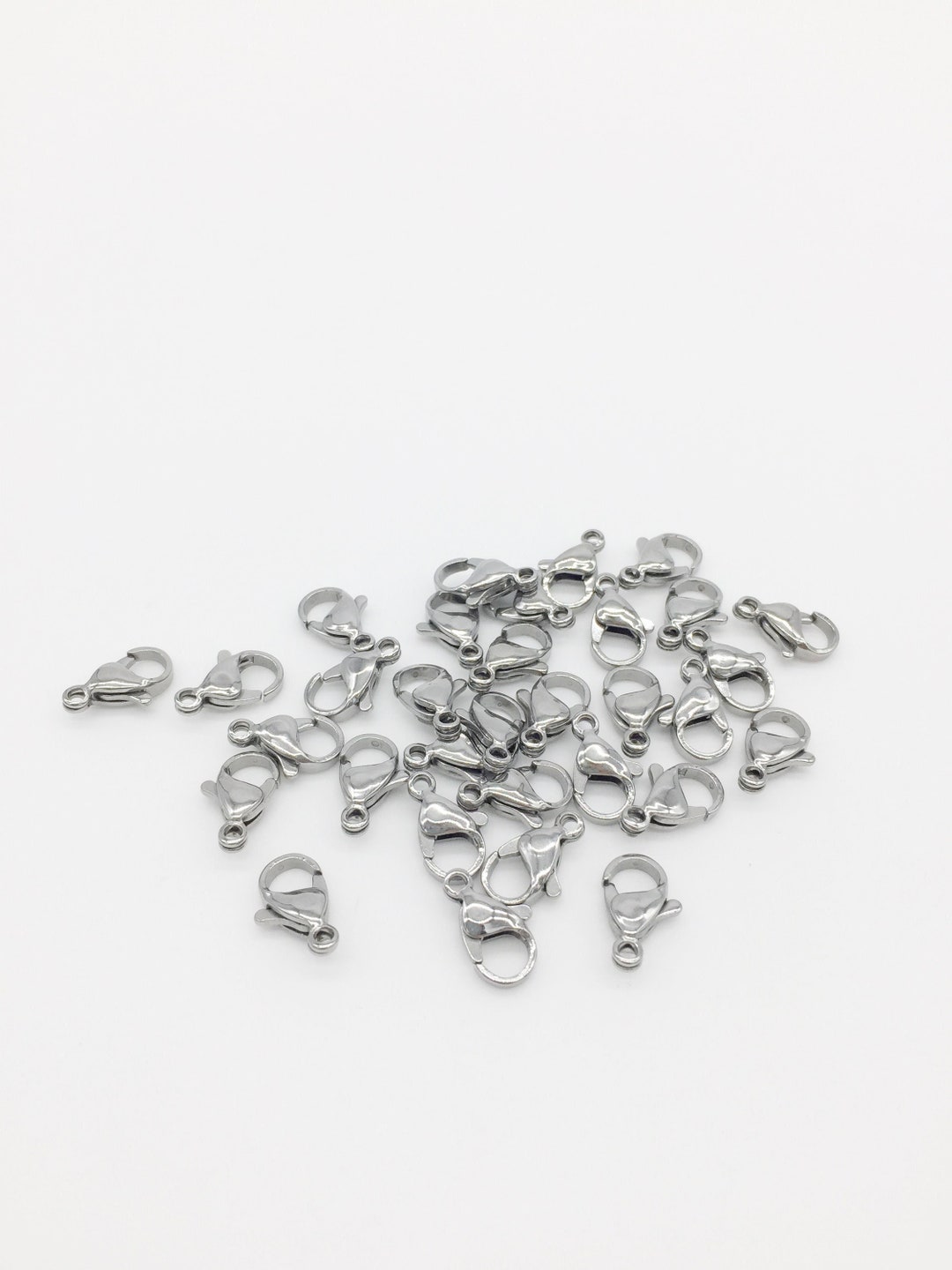 20 X 12mm Stainless Steel Lobster Clasps Small Lobster Clasps Silver ...