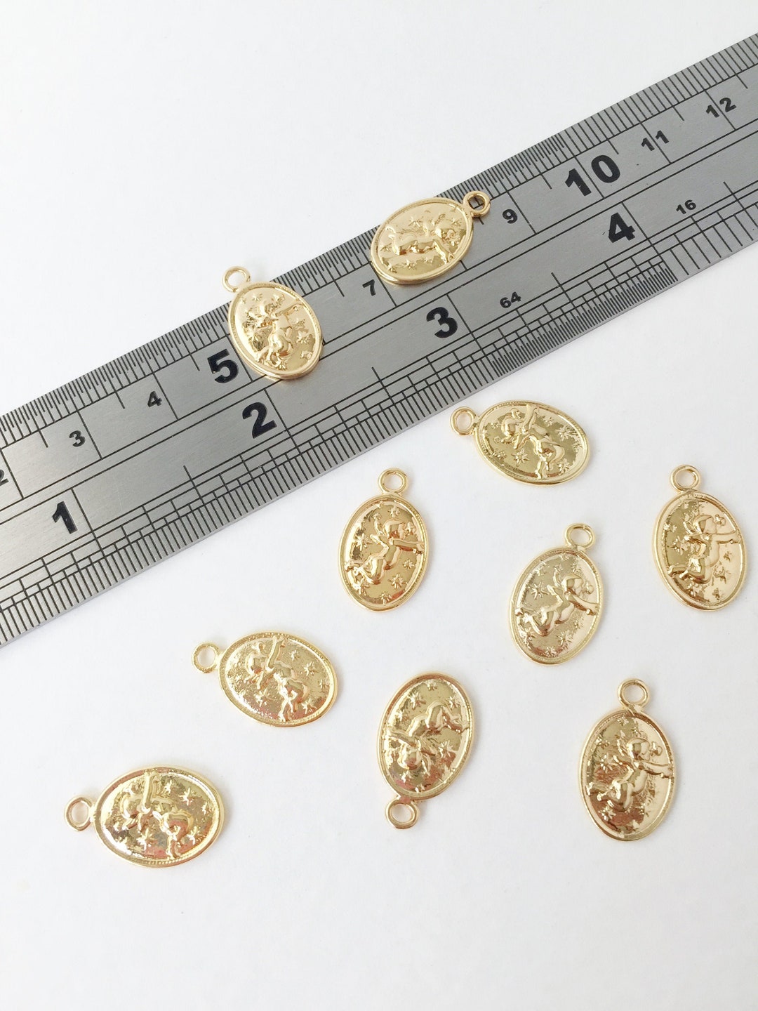 1 X 18K Gold Plated Cupid Charms, Gold Angel Pendants, Brass Cupid ...