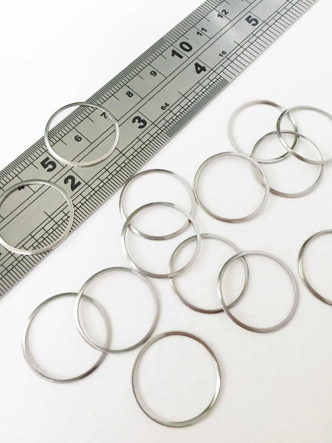10 X 20mm Stainless Steel Round Links, Silver Linking Rings, Circle ...