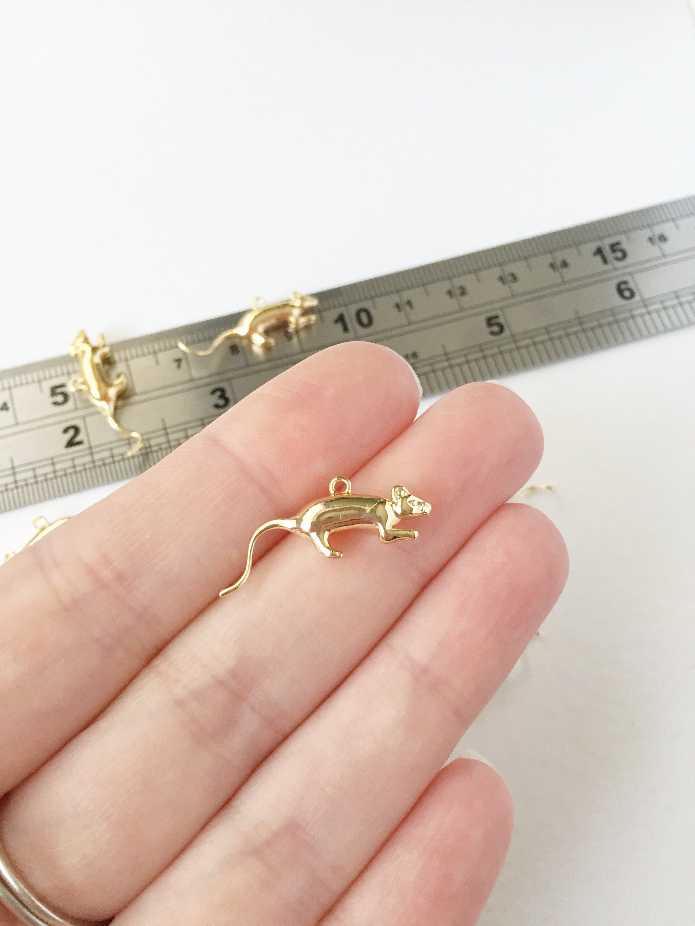 2 X 18K Gold Plated Mouse Charms Gold Mice Charms Tiny Mouse - Etsy UK