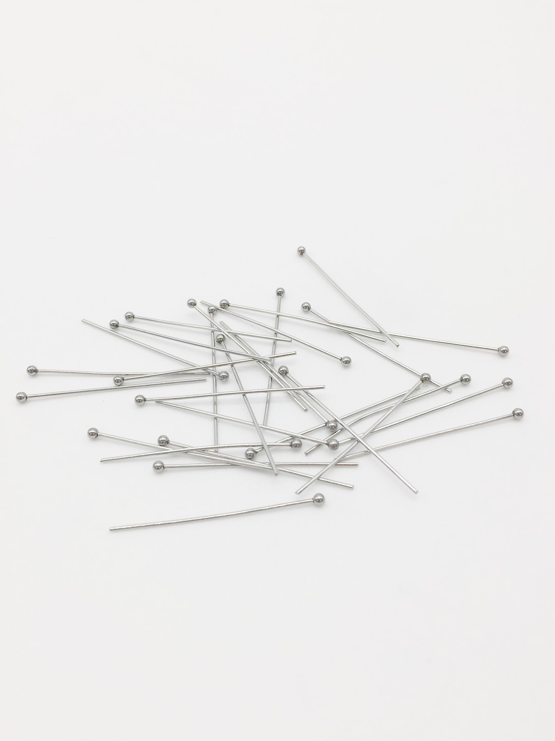50 X Stainless Steel Ball Headpins, 35x0.7mm Silver Head Pins for ...