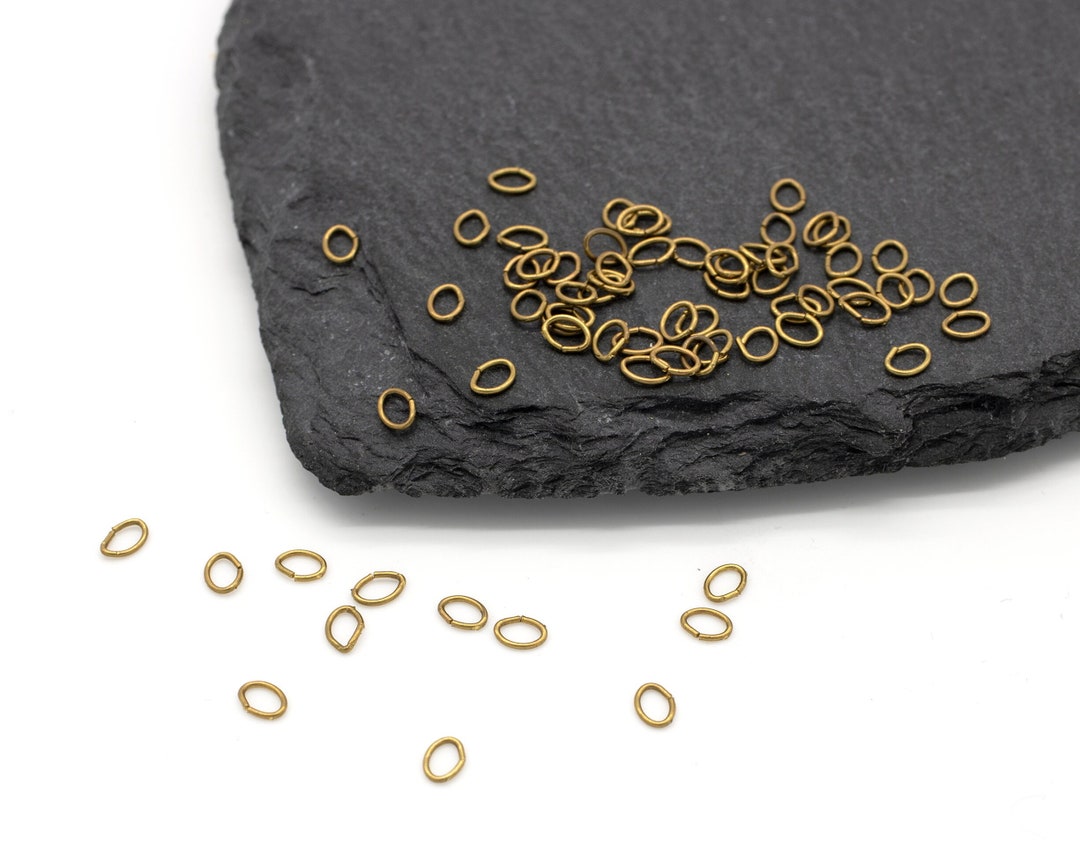 150 X Oval Jump Rings, 4mm Open Rings, Oval Brass Jump Rings, Tiny Ring ...