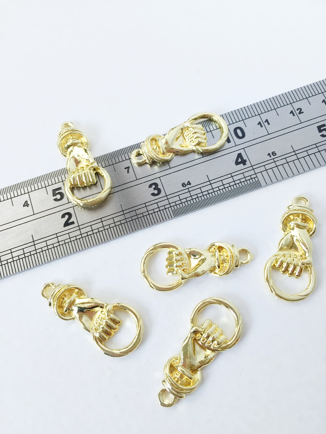 4 X Gold Hand Connector Gold Plated Alloy Hand Links Hand - Etsy
