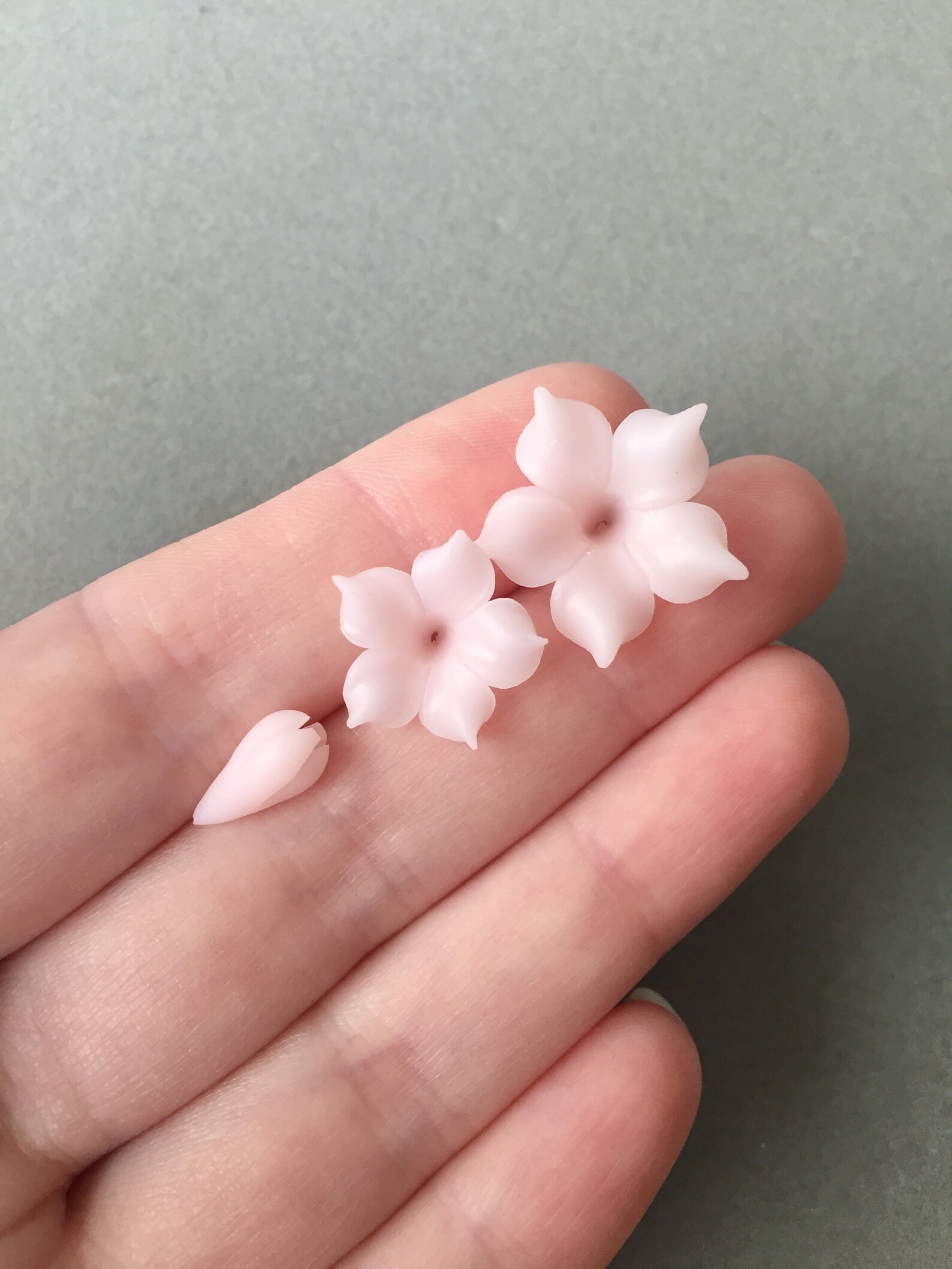 10 x Light Pink Clay Flower Beads Blush Pink Flowers Powder | Etsy