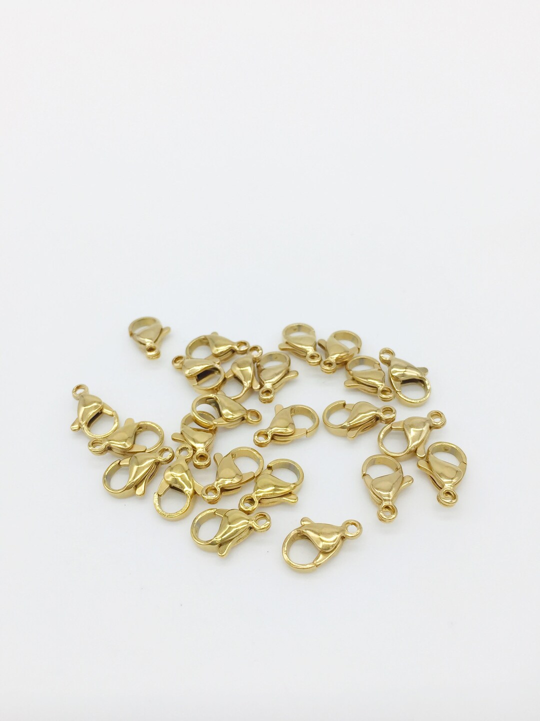 10 X 24K Gold Plated Lobster Clasps 12mm Gold Steel Lobster Clasps ...