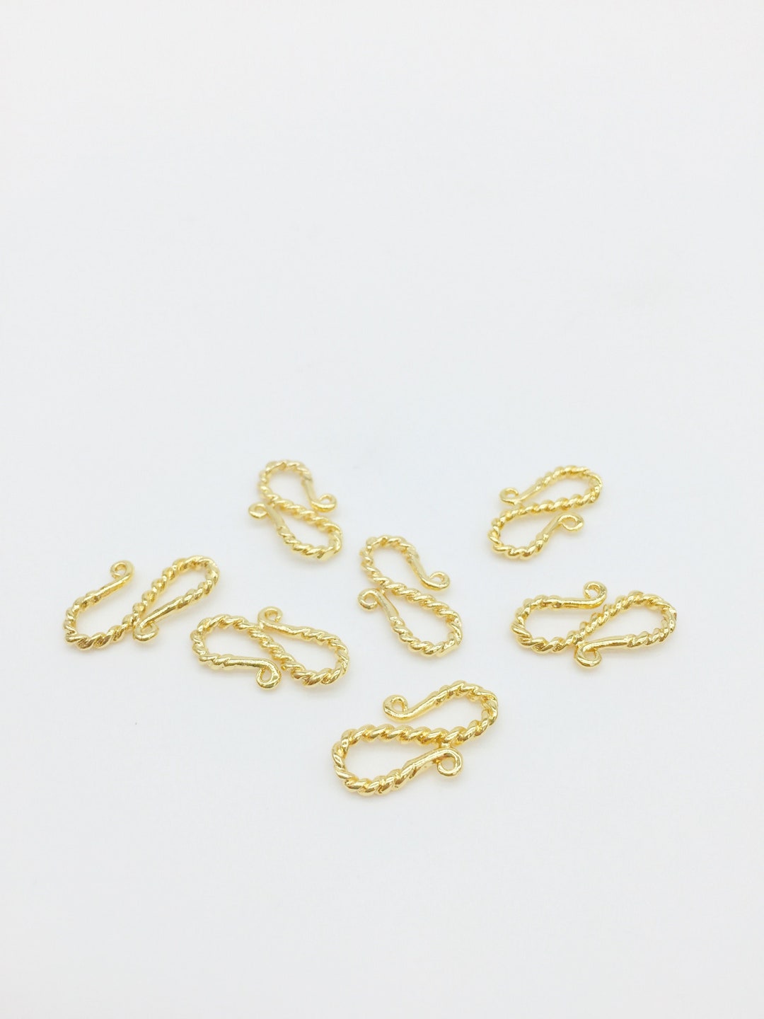 4 X 18K Gold S-hook Clasps, Gold Jewelry Clasp, DIY Jewelry Supplies ...