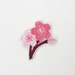 Pink Sakura Iron-on Patch, Cherry Blossom Badge, Flower Embroidery ...