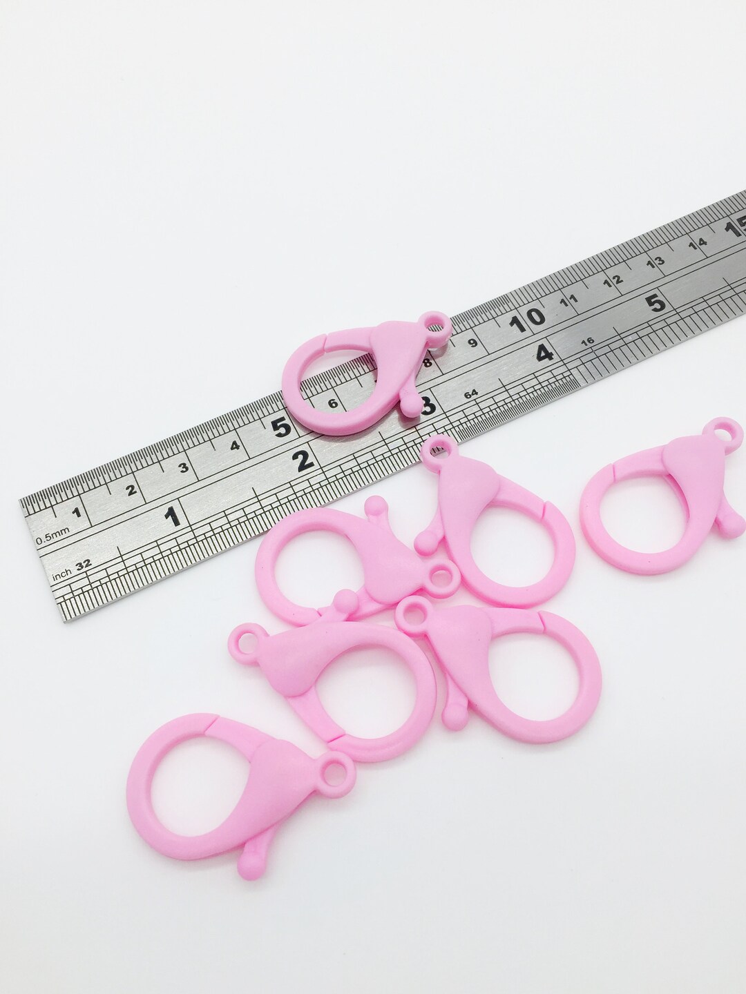 12 X Pink Lobster Clasps Large Plastic Lobster Clasps 35mm Carabiner ...