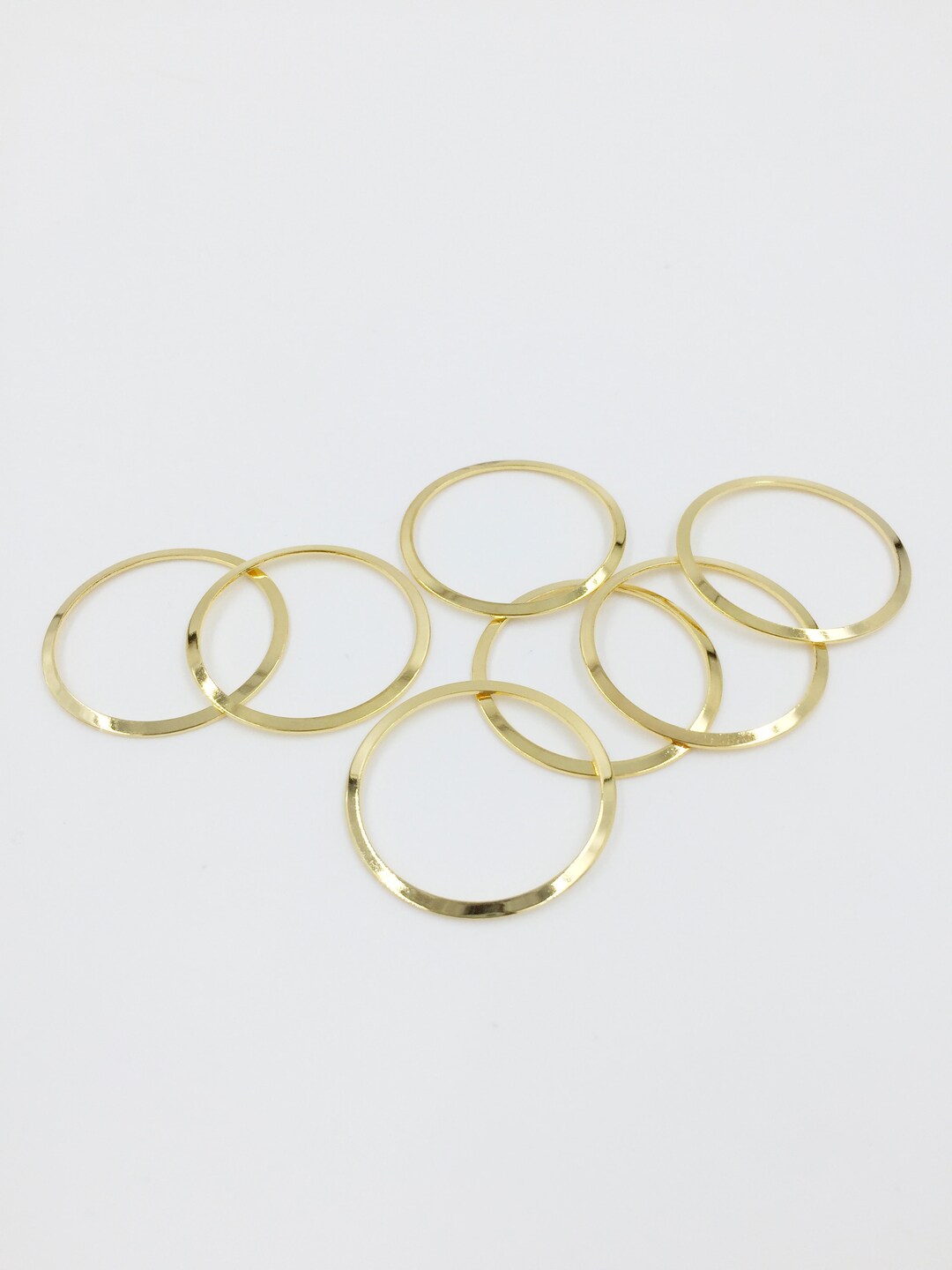 4 X 18K Gold Plated Stainless Steel Hoop Jewellery Links, 25mm Round ...