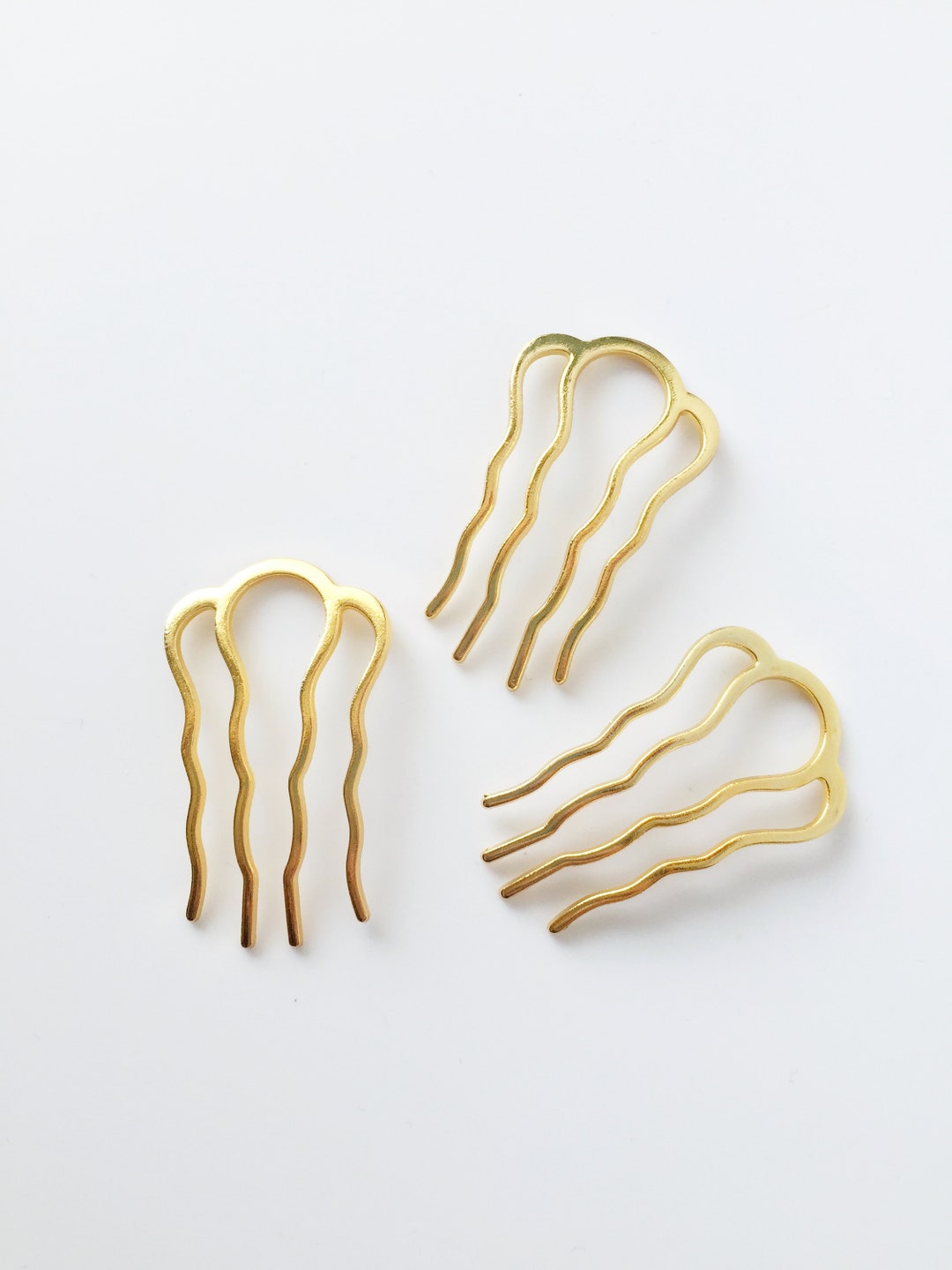 4 X Ornate Gold Hair Comb Bright Gold Hair Comb Base DIY Tiara Making ...