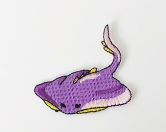 Blue Stingray Embroidered Iron on Patch - Etsy