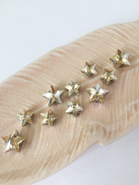 12 X Golden Shadow Crystal Star Rhinestone 8mm Star Diamante - Etsy