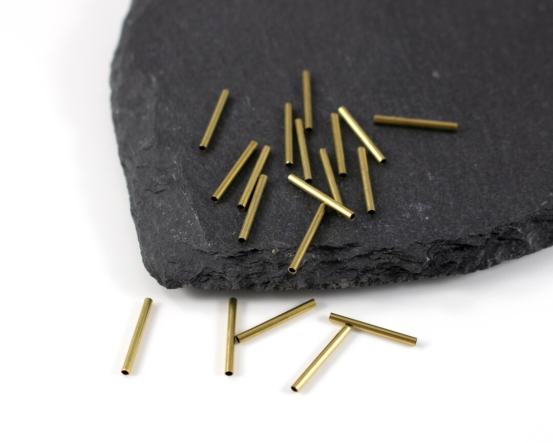 50 X Brass Tube Spacers, 15x1.5mm Raw Brass Tube Spacer Beads, Gold ...