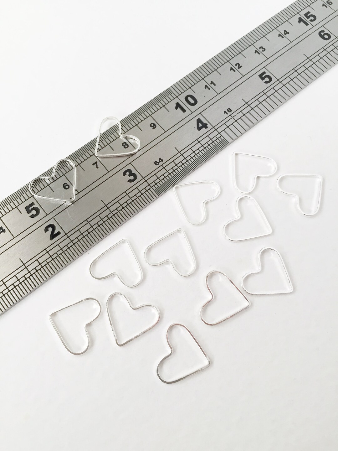20 X Silver Plated Heart Connectors, Silver Tone Heart Linking Rings ...