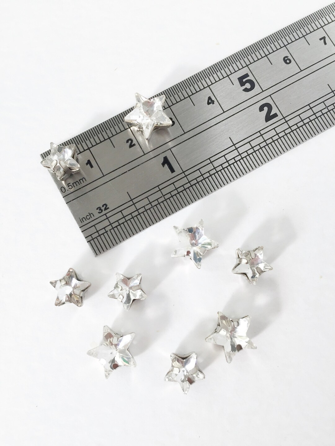 12 X 8mm Clear Crystal Star Rhinestone, Star Diamante, Sew-on Stars ...