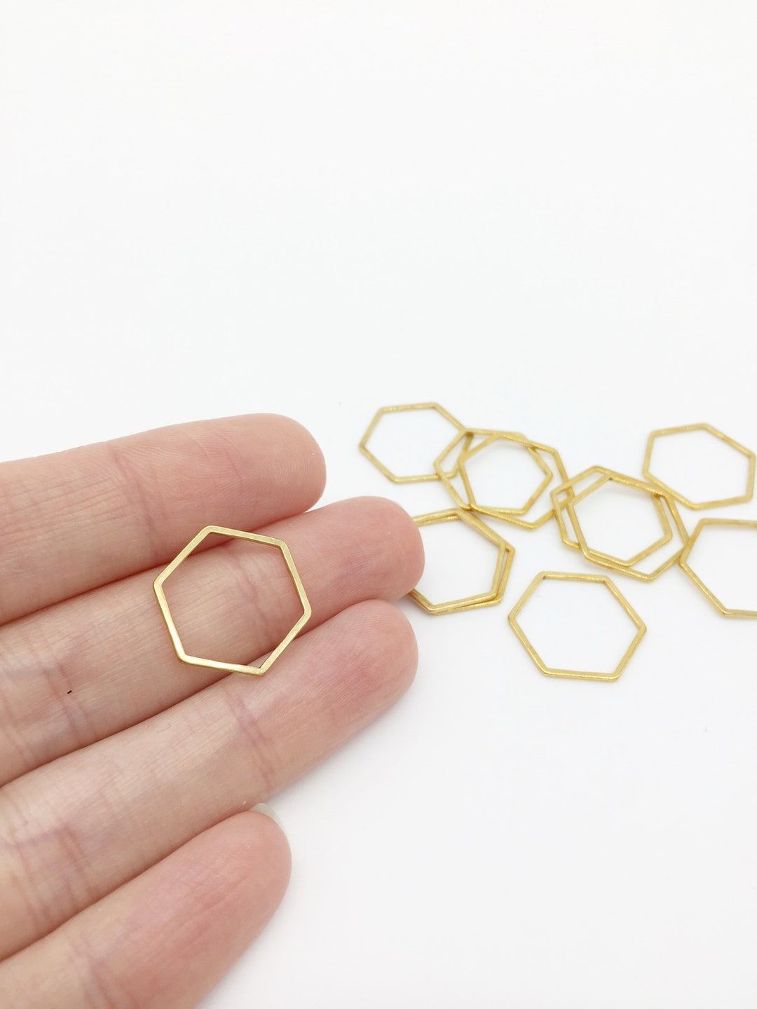 6 X Stainless Steel Hexagon Connectors, Gold Plated Hexagon Linking ...