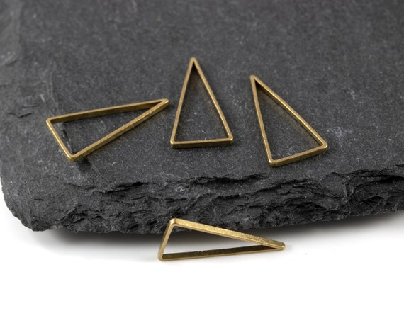 12 X Triangle Bezel Open Triangle Brass Links 18x9mm Raw - Etsy