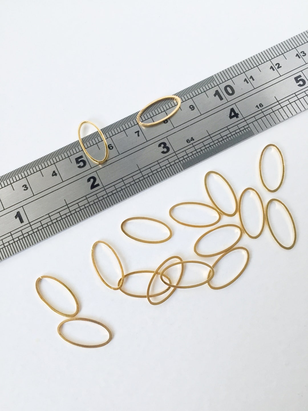 20 X Gold Oval Connectors, 16mm Gold Brass Oval Connectors, Oval ...