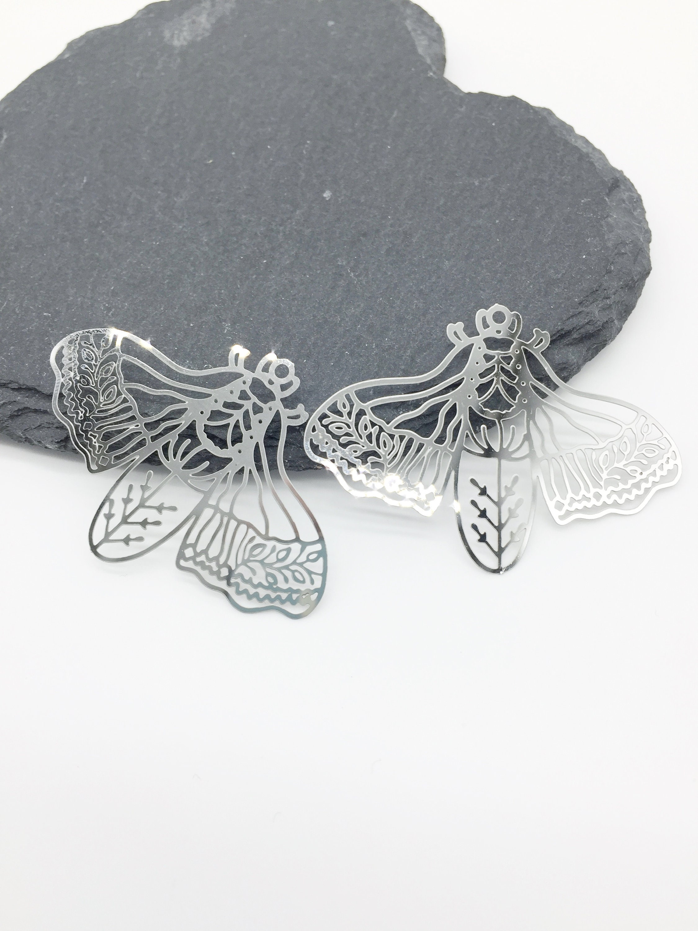 6 X Stainless Steel Moth Pendants Filigree Butterfly - Etsy