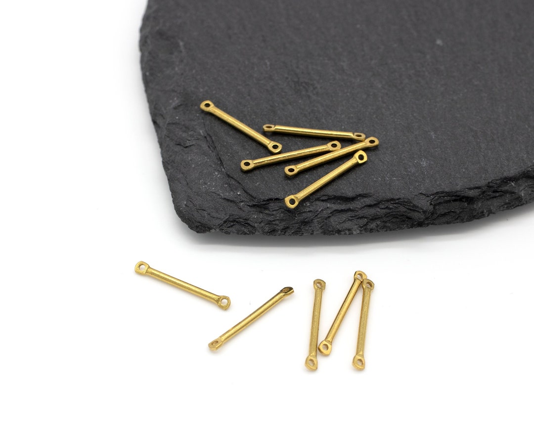 30 X Raw Brass Bar Connectors, 20x1.5mm Jewellery Bar Links, Jewelry ...