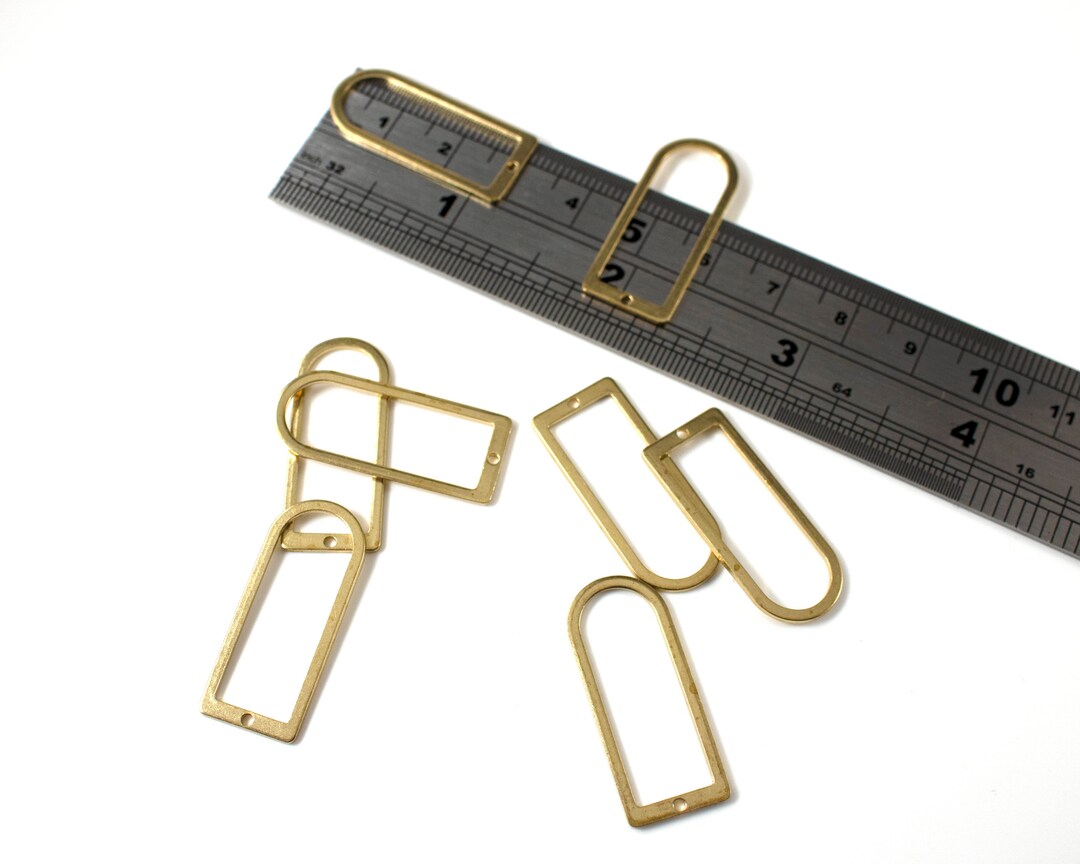 6 X Raw Brass Open D Shape Charms, Gold Tone D Shape Pendants, Shape ...