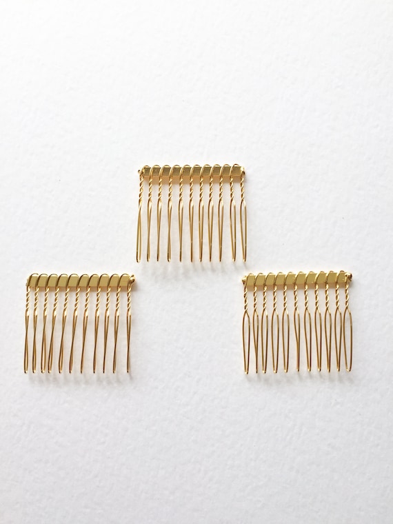 6 X Gold Hair Combs Medium Size Gold Wire Hair Combs Gold Hair - Etsy