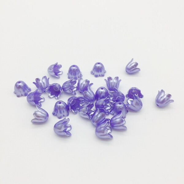 Purple Flower Beads - Etsy