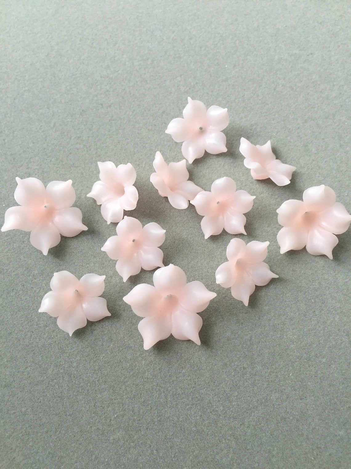 10 x Light Pink Clay Flower Beads Blush Pink Flowers Powder | Etsy