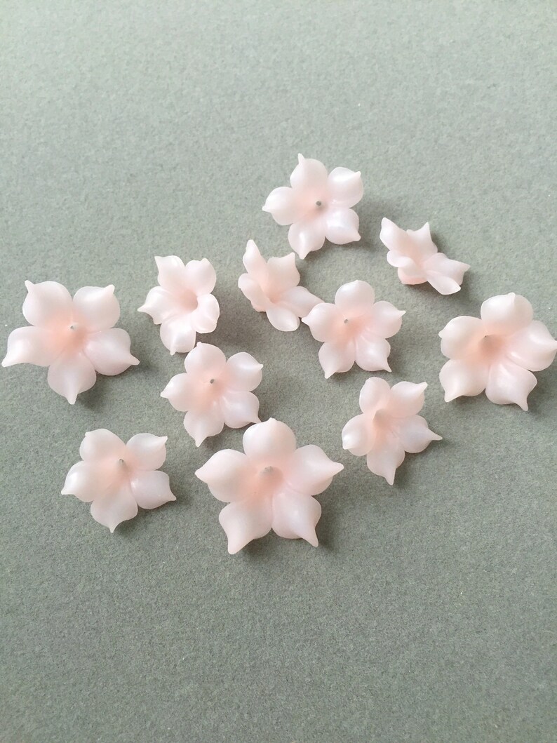 10 x Light Pink Clay Flower Beads Blush Pink Flowers Powder | Etsy