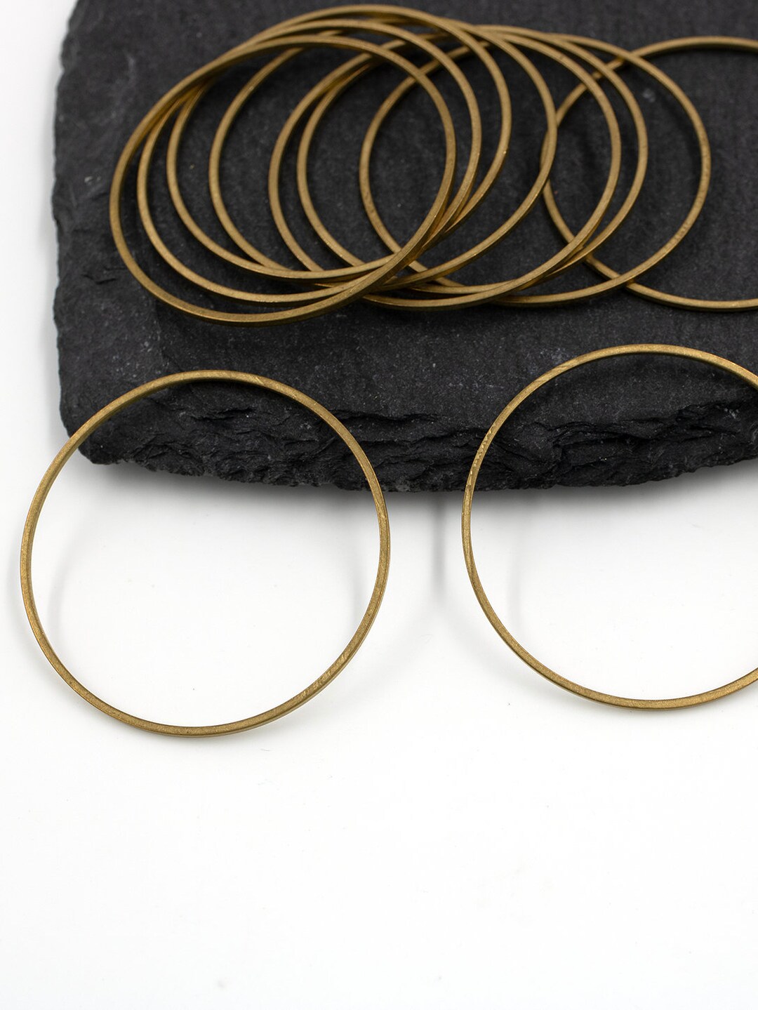 10 X 35mm Raw Brass Round Linking Rings, Open Circle Links, Round ...