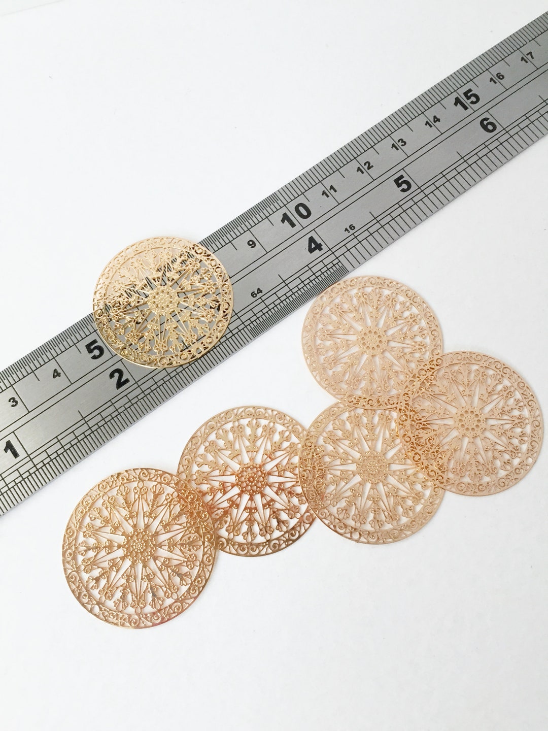 4 X Gold Plated Filigree Connectors Gold Plated Brass - Etsy
