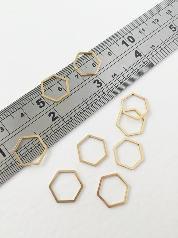 8 X Stainless Steel Hexagon Connectors Gold Plated Hexagon | Etsy