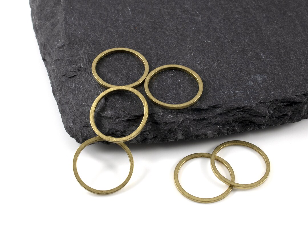 40 X Raw Brass 14mm Round Connectors, Open Round Brass Links, Round ...