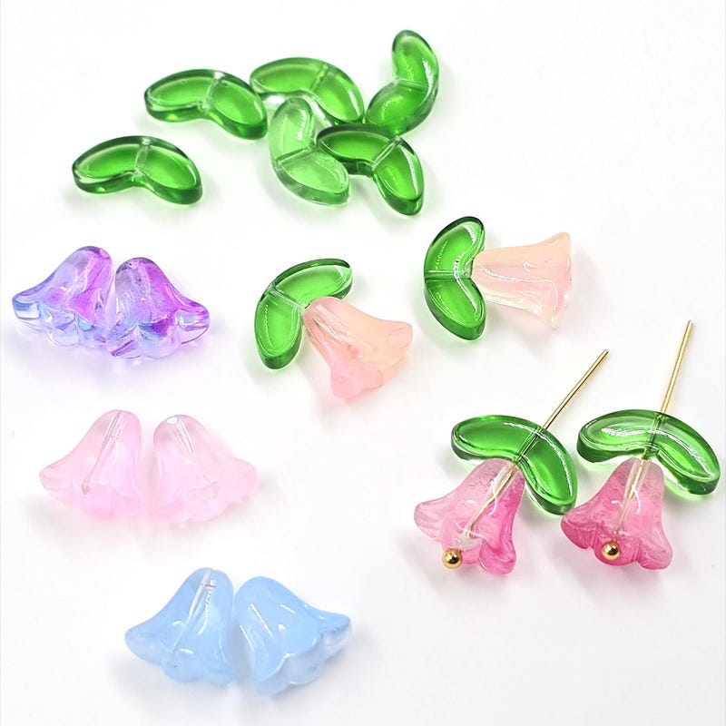Glass Flower Beads - Etsy