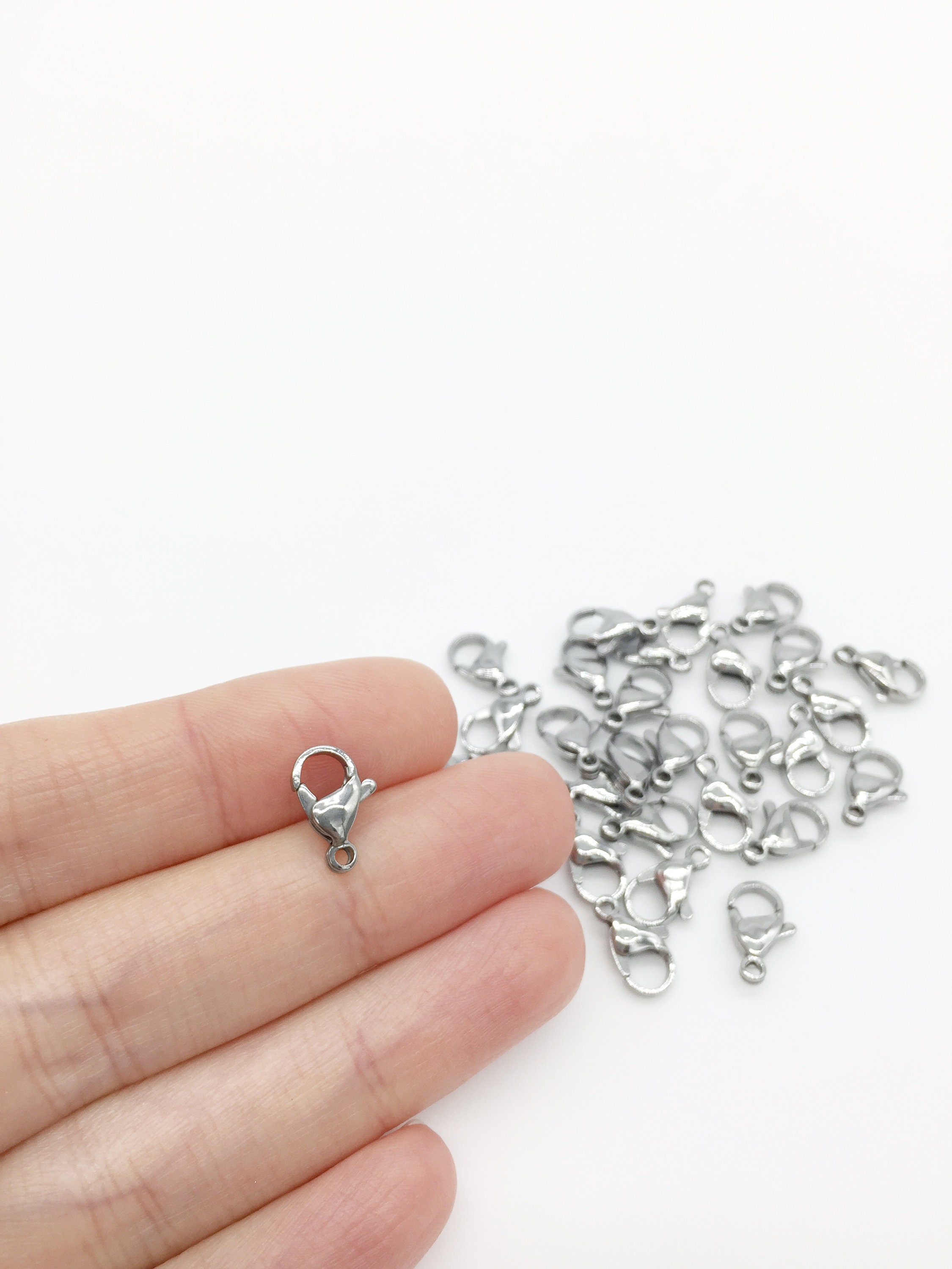 20 X 12mm Stainless Steel Lobster Clasps Small Lobster Clasps Silver ...
