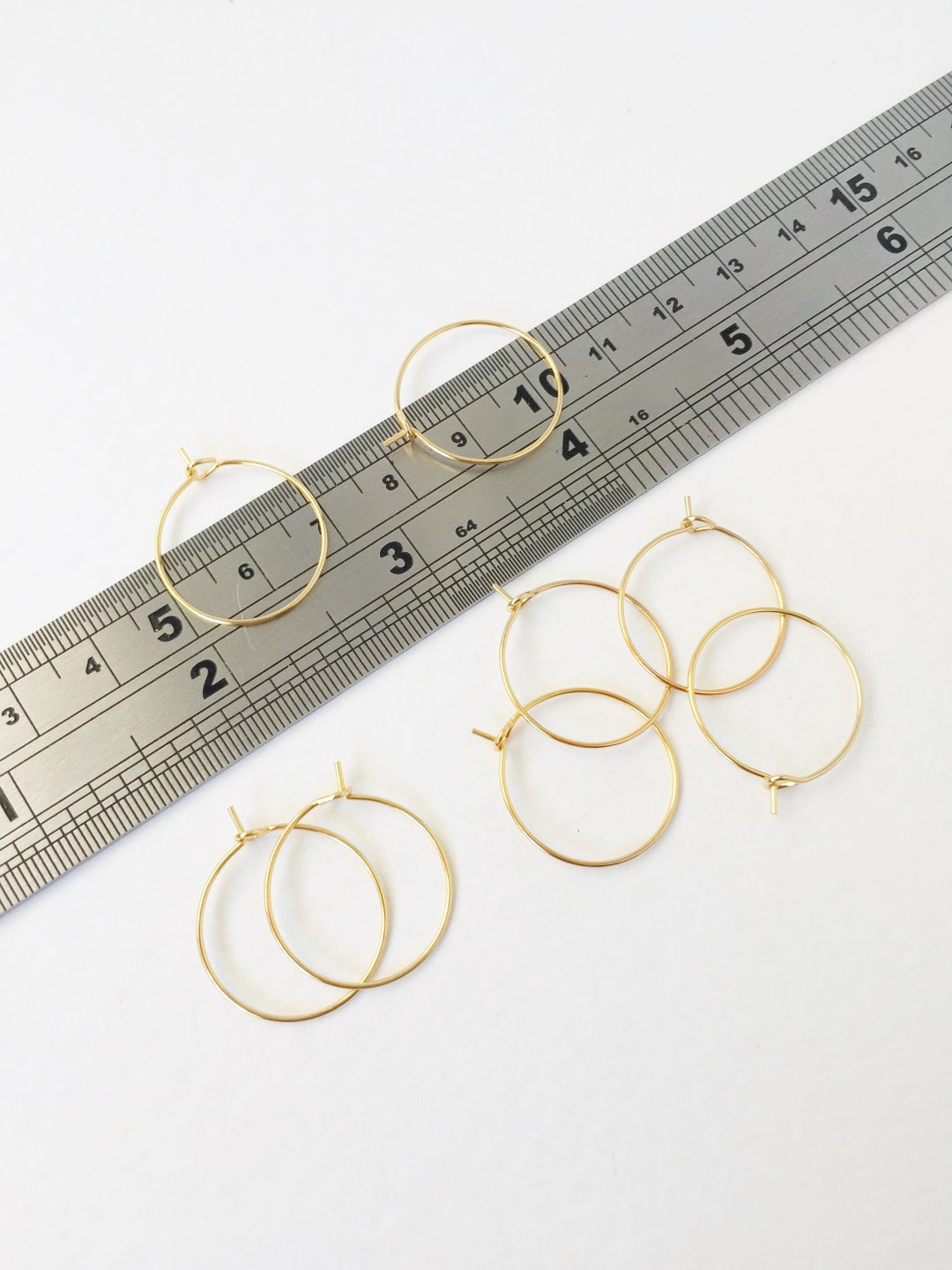 10 Pairs X Gold Plated Stainless Steel Hoop Earring Wire Beadable ...