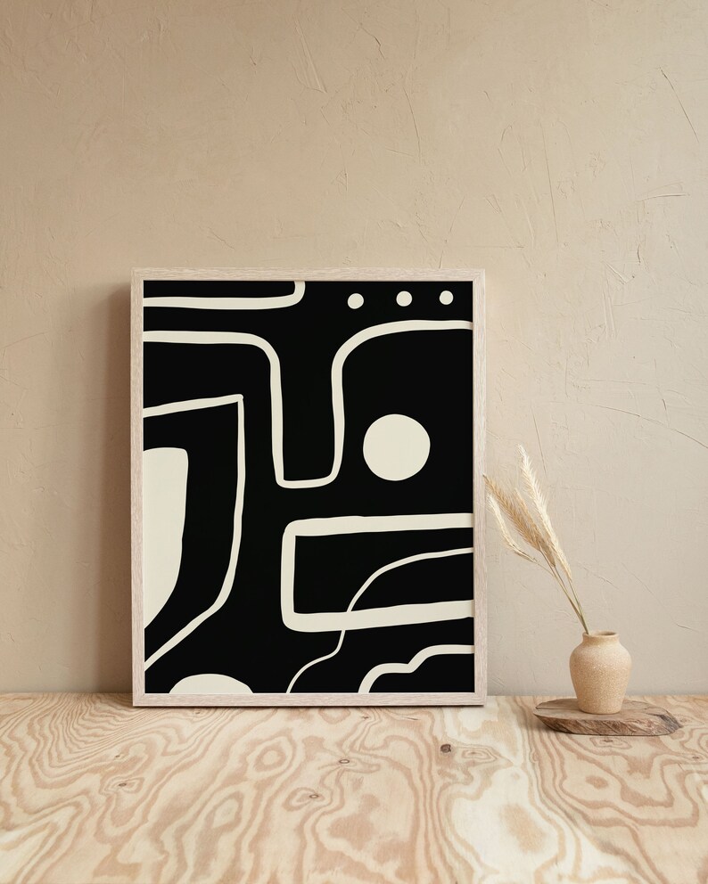 ATACAMA Abstract Art Print Drawing Modern Art Black and - Etsy