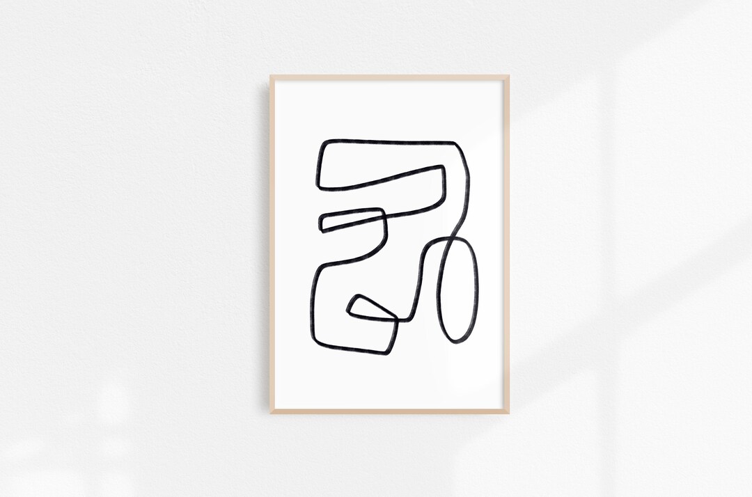 Abstract Line No. 7 | One Line Drawing | Printable Wall Art | Digital ...