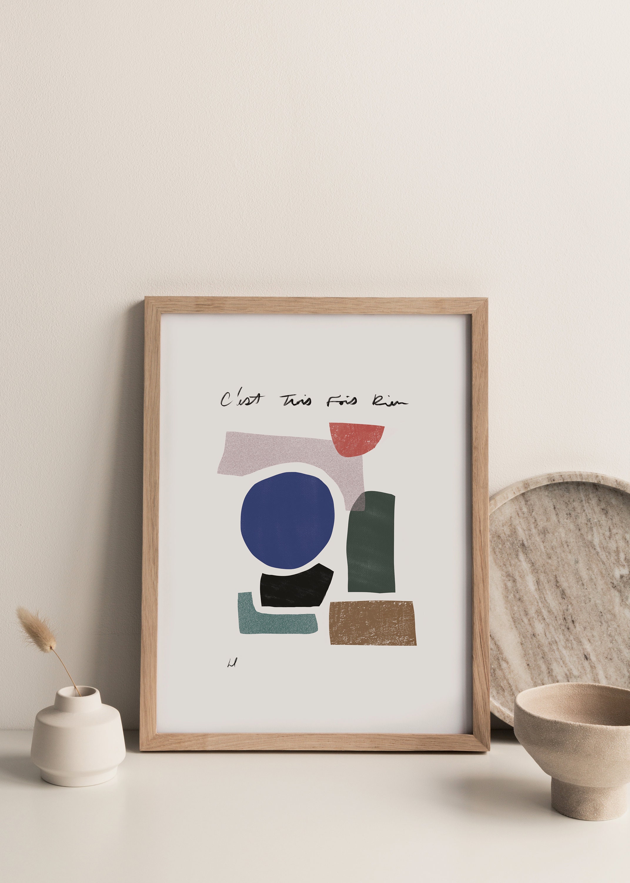 TROIS FOIS RIEN Printable Poster Digital Download Abstract Art Modern ...