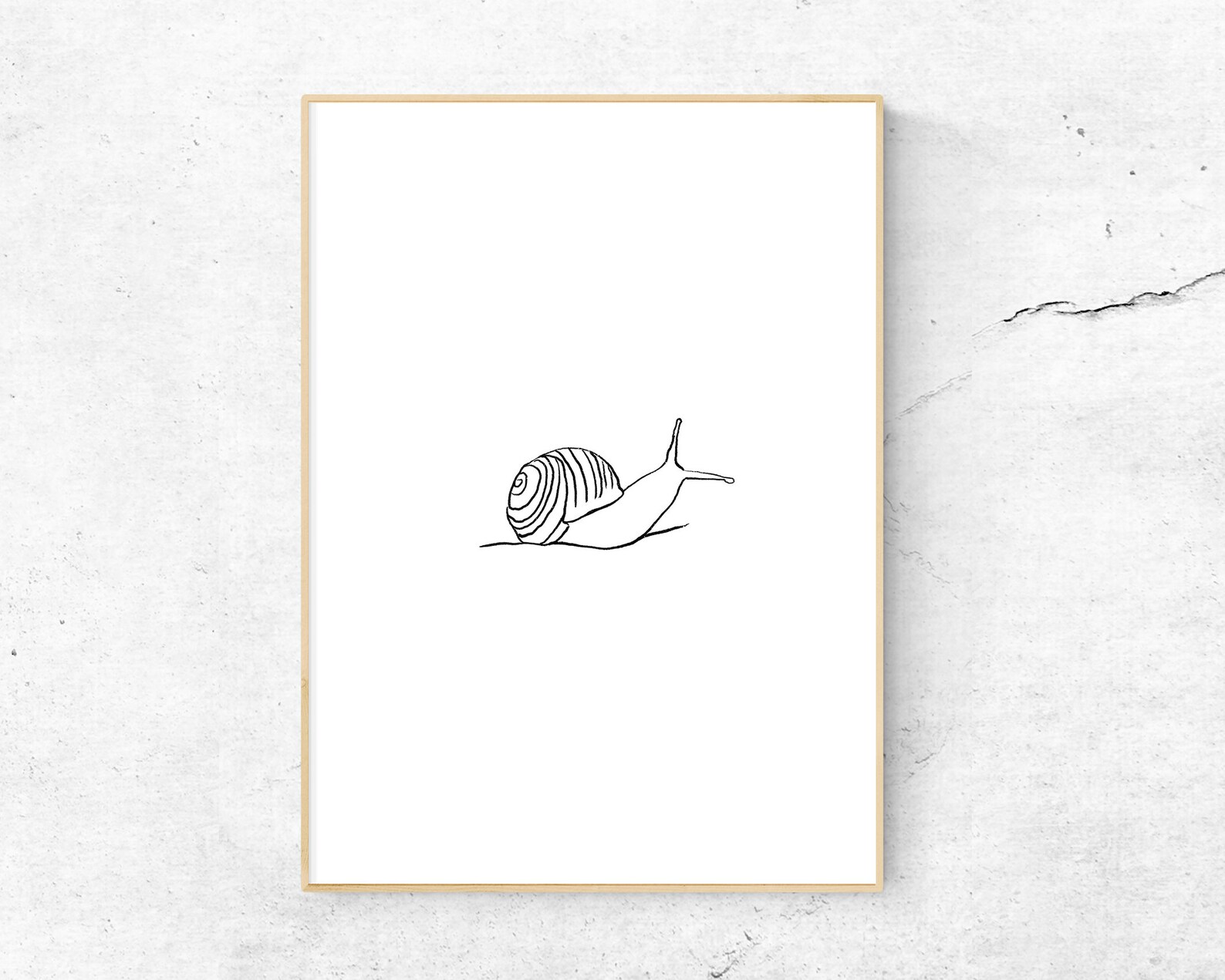 Garden Snail PRINTABLE Poster Minimal Line Art Digital - Etsy