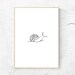 Garden Snail PRINTABLE Poster Minimal Line Art Digital | Etsy
