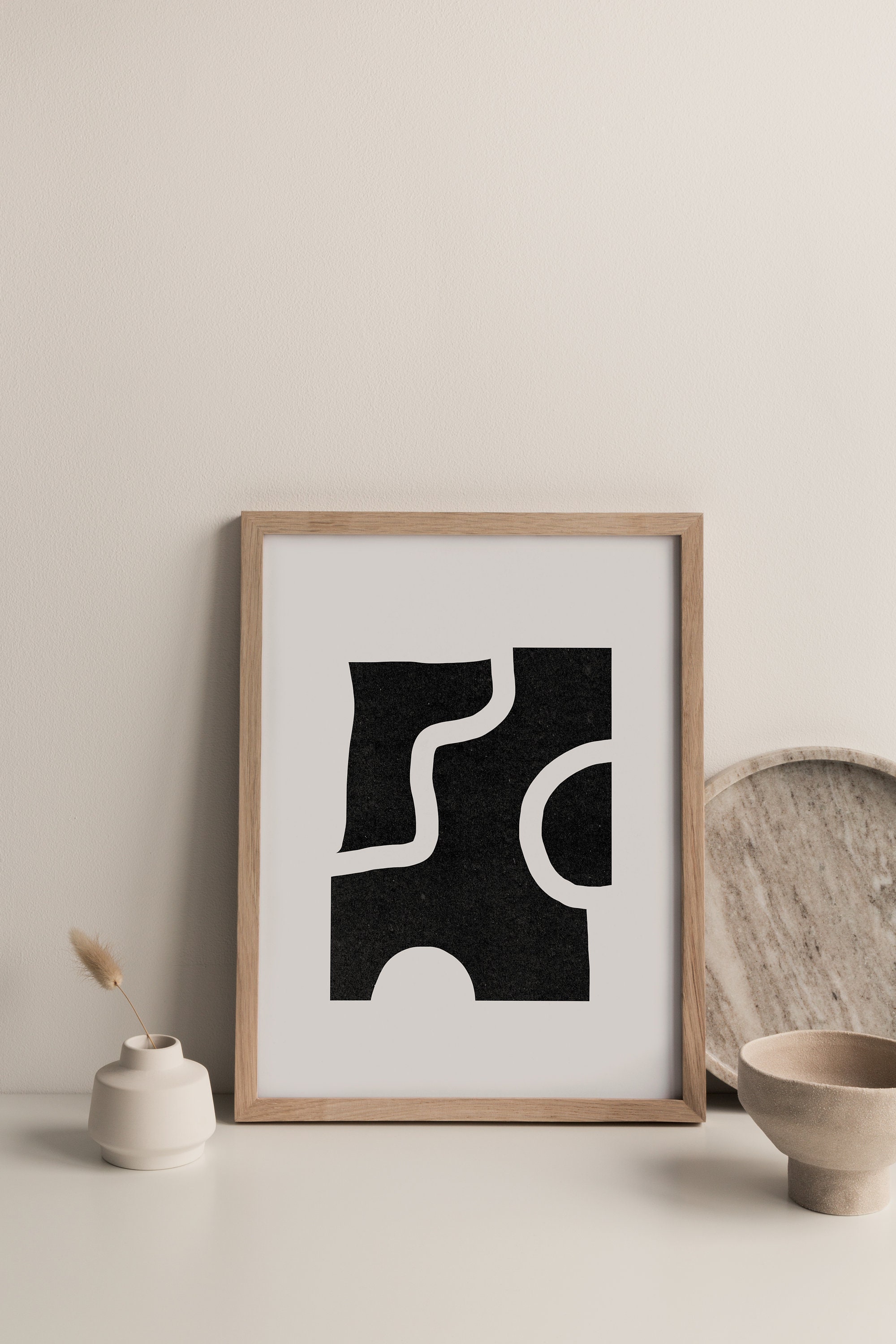 ABSTRACT SHAPES Abstract Art Print Printable Art Digital Download Black ...