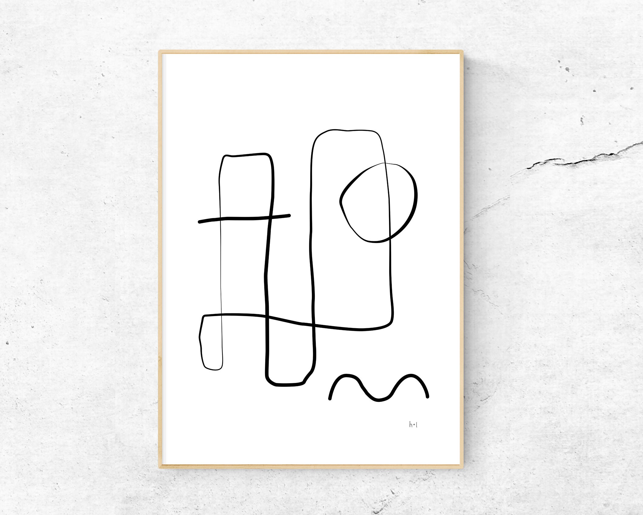 MIRA, Abstract Ink Line Drawing, Printable Art, Digital Download - Etsy