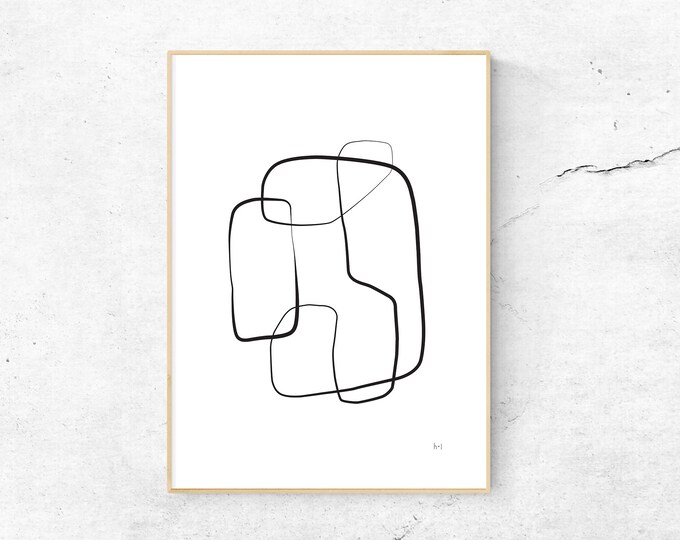 COLONET Abstract Ink Line Drawing Printable Art Digital | Etsy