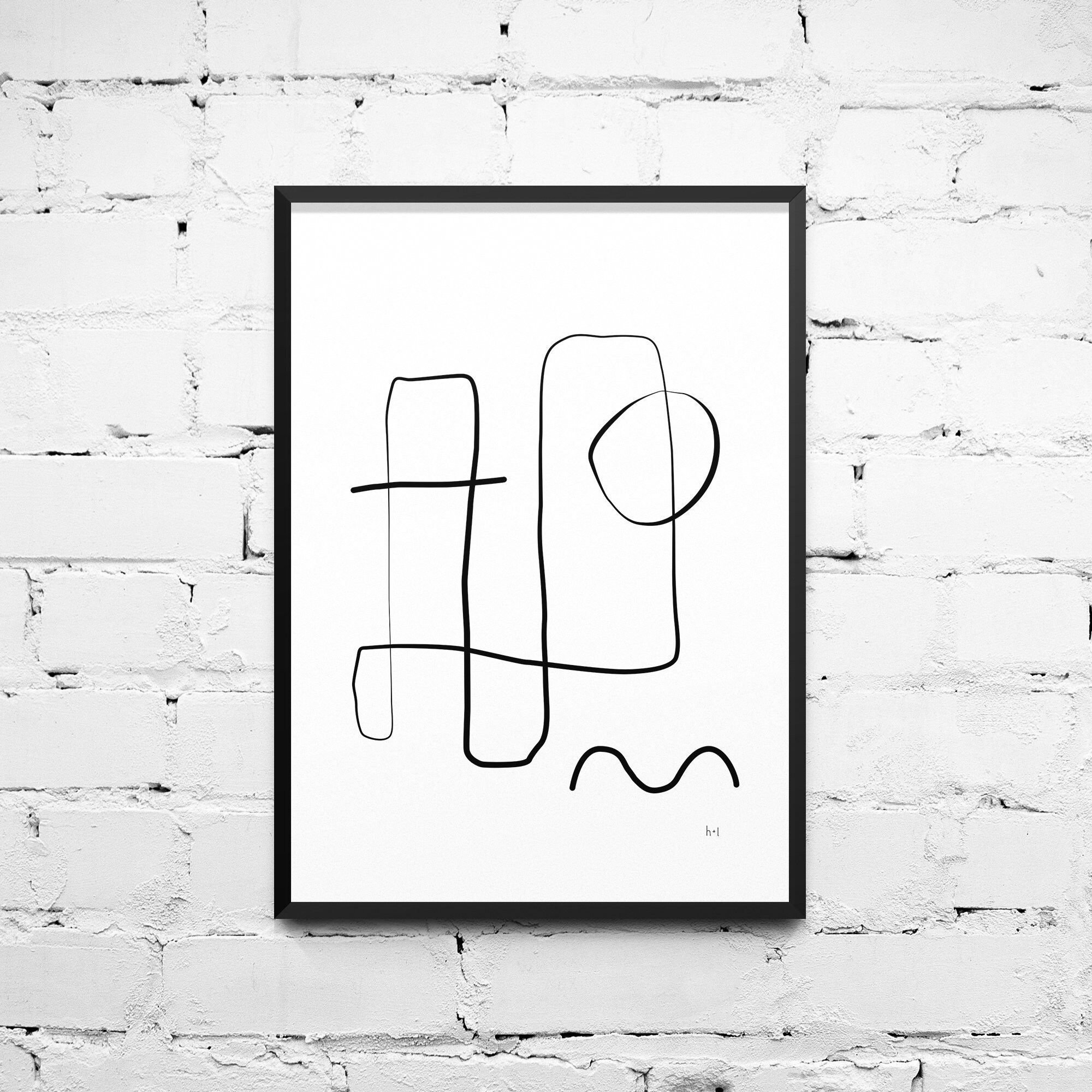 MIRA, Abstract Ink Line Drawing, Printable Art, Digital Download - Etsy