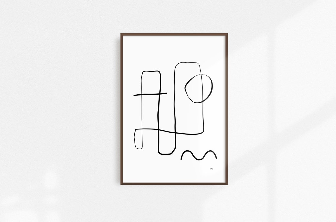 MIRA, Abstract Ink Line Drawing, Printable Art, Digital Download - Etsy