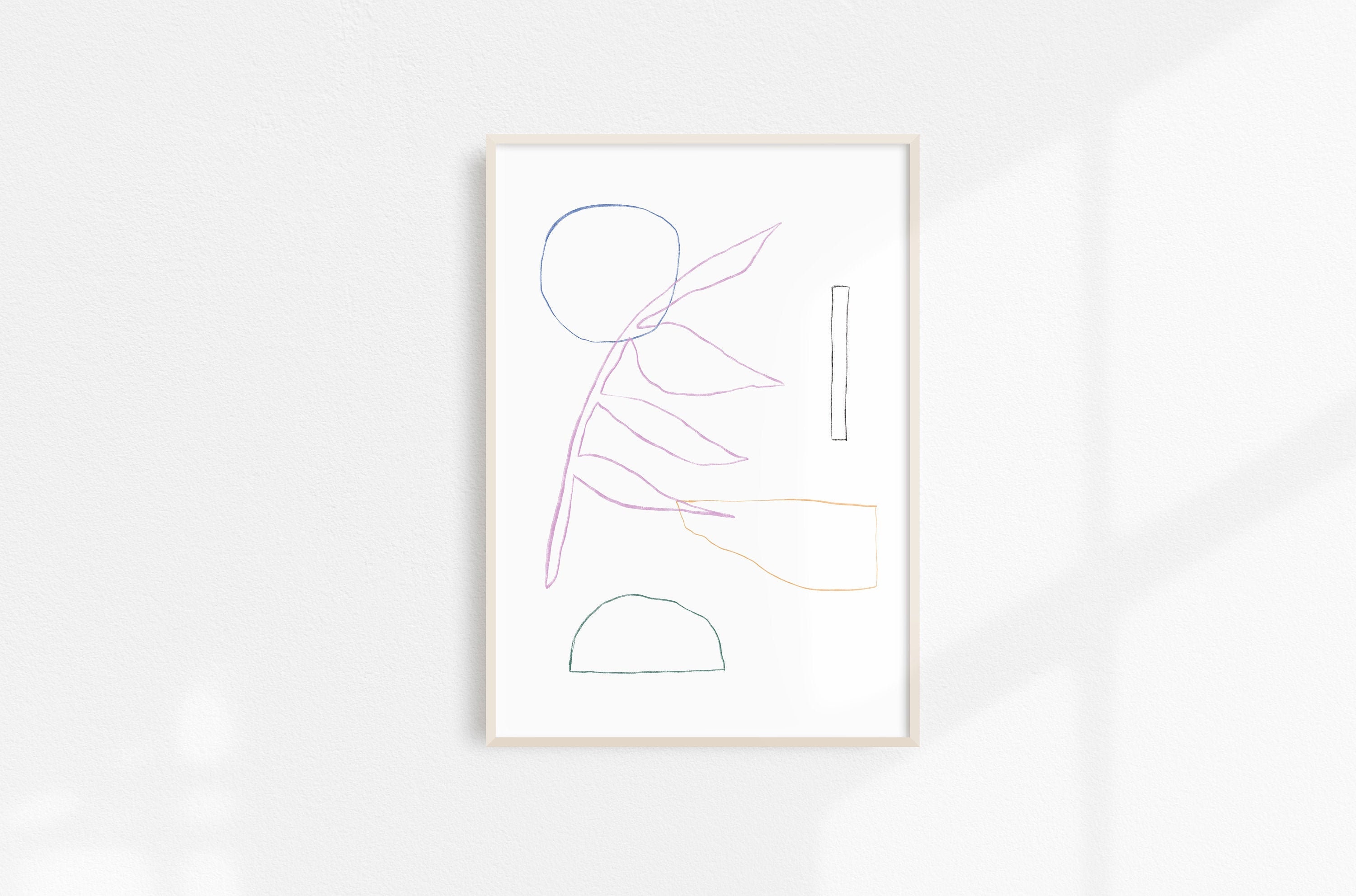 COLOR SKETCH Abstract Line Drawing Printable Art Digital - Etsy