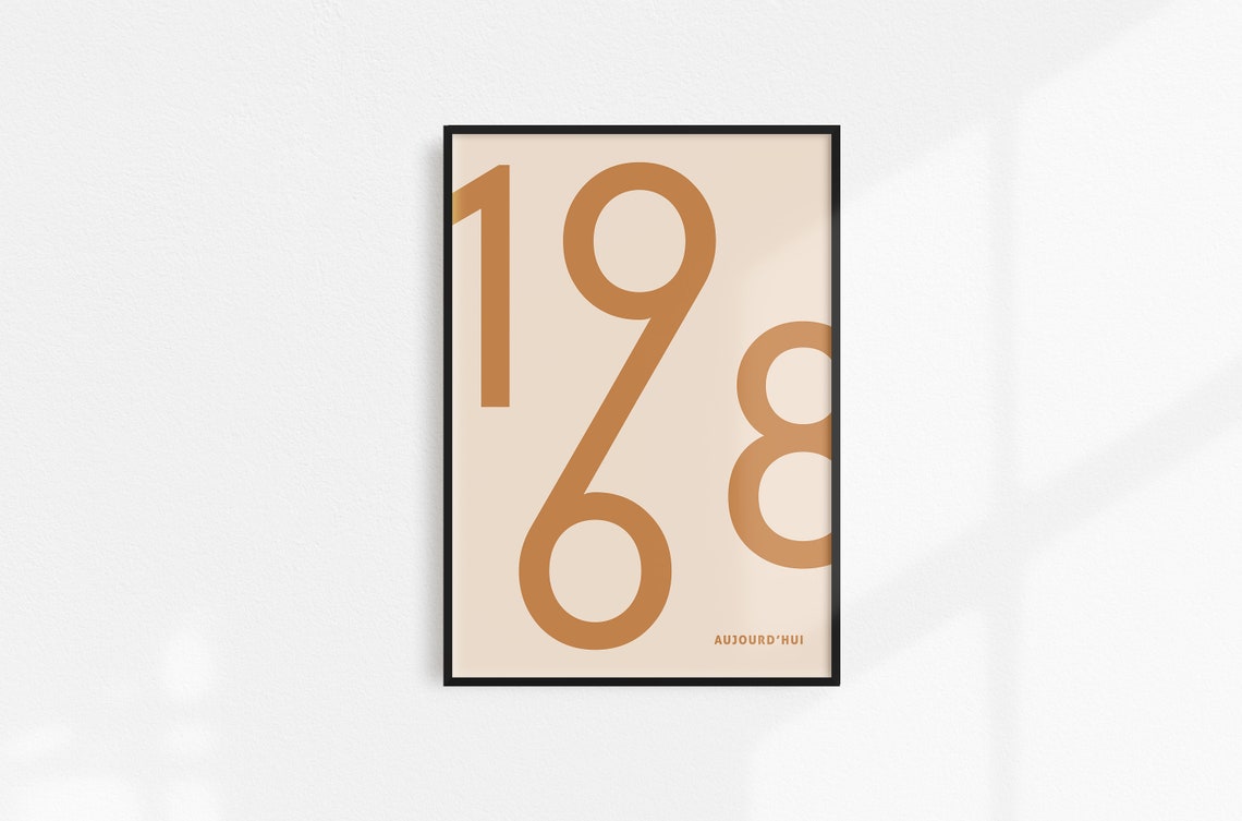 1968 Poster Art Print Printable Wall Art Mid-century | Etsy